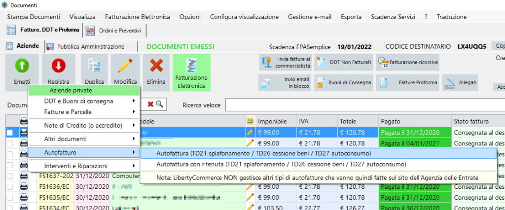 Autofattura. Cos’è e come si usa | Liberty Line